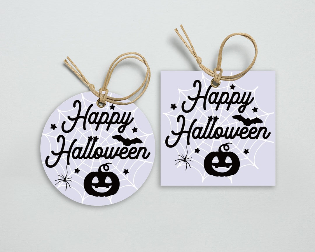 Printable Halloween Gift Tags, Happy Halloween Cookie Tags, 2.2 Round ...