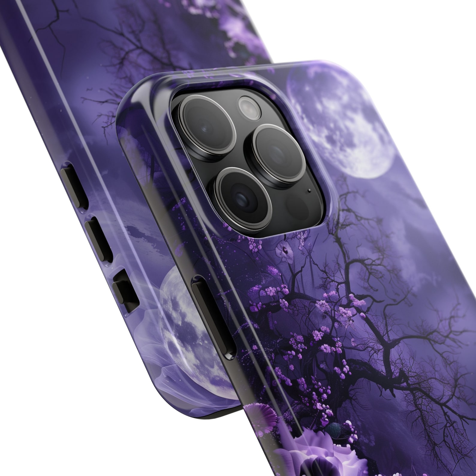 Purple Goth Phone Case for iPhone 15 Pro Max, 14, 13, 12, 11, XR, 8+, 7 ...