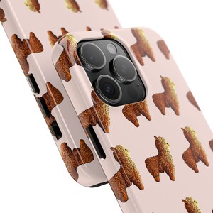 Cute Alpaca Zuzu Pink Llama Plushie Pattern Design Phone Case Rugged ...