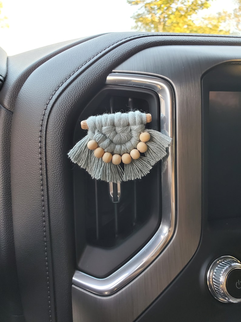 Macrame Car Vent Clips & Oil Diffuser - Etsy