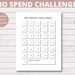 No Spend Challenge Tracker, No Spend Month, No Buy, Printable Template ...