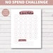 No Spend Challenge Tracker, No Spend Month, No Buy, Printable Template ...
