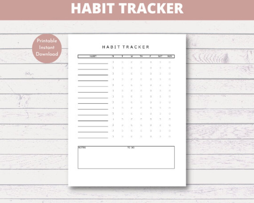 Weekly Habit Tracker, Daily Habit Tracker, Habit Tracker Printable ...