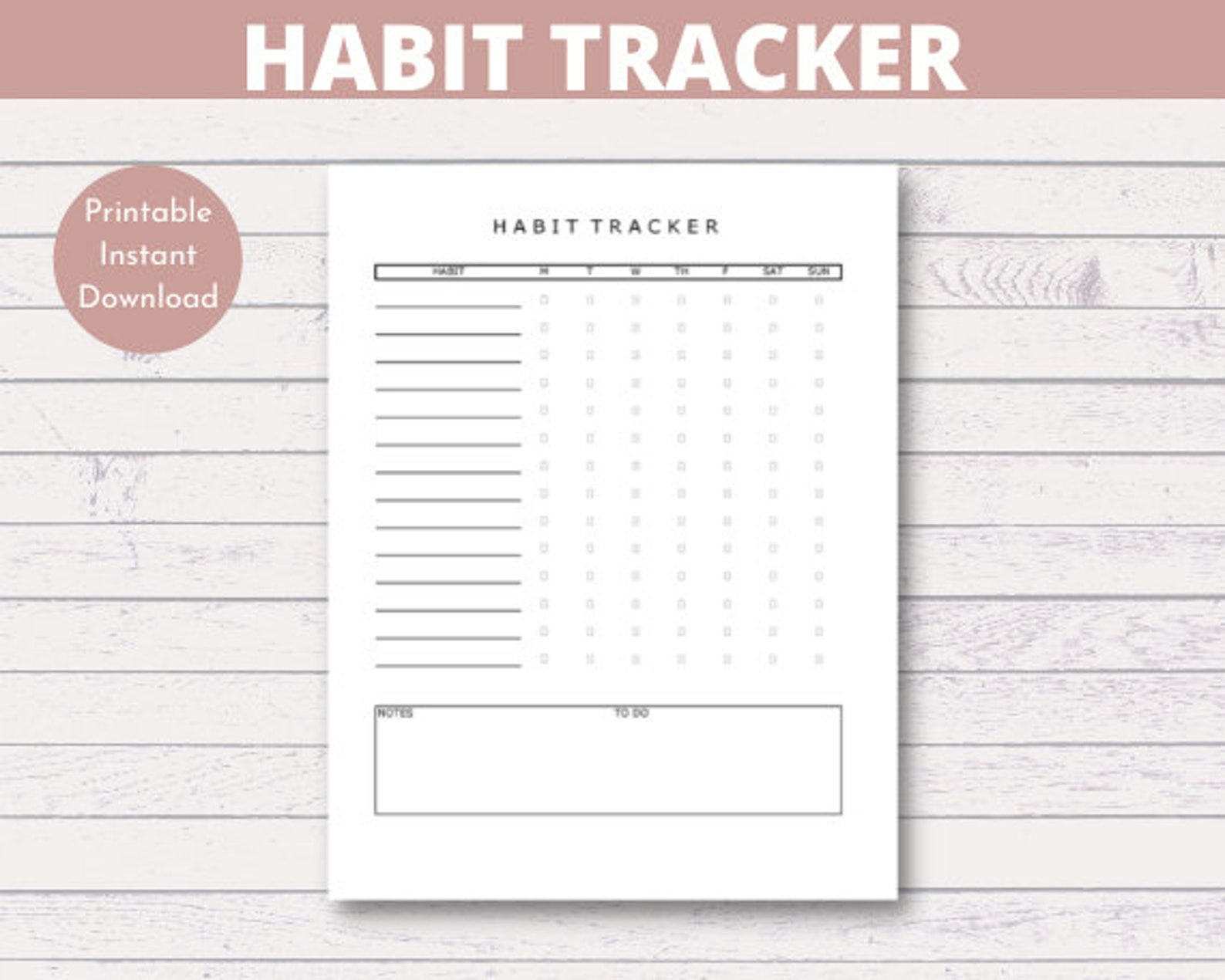Weekly Habit Tracker Daily Habit Tracker Habit Tracker - Etsy