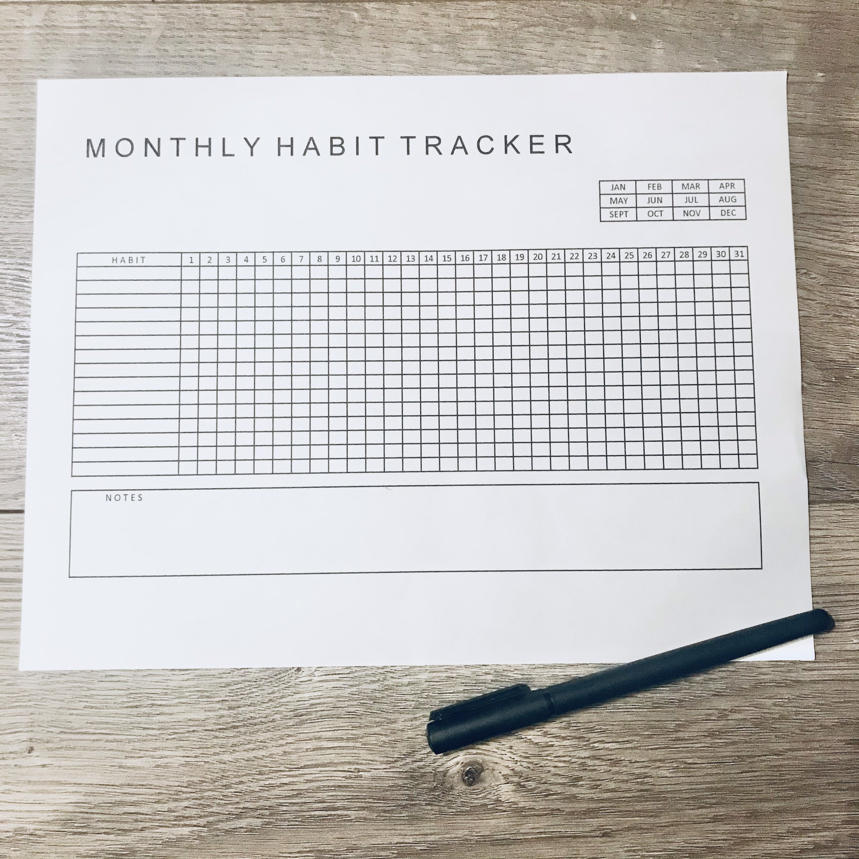 Monthly Habit Tracker Minimalist Daily Habit Tracker Simple | Etsy