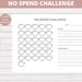 No Spend Challenge Tracker, No Spend Month, No Buy, Printable Template ...
