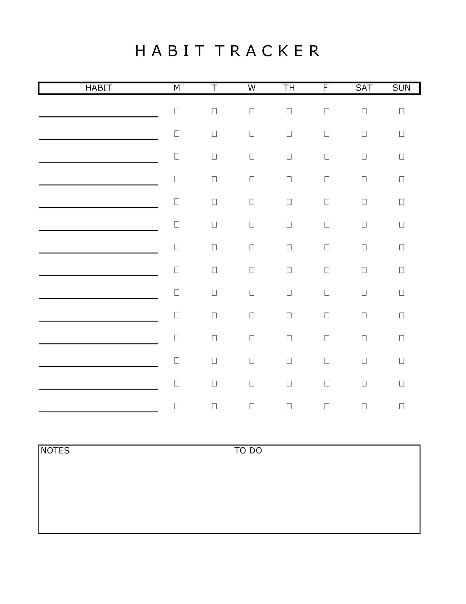 Weekly Habit Tracker, Daily Habit Tracker, Habit Tracker Printable ...
