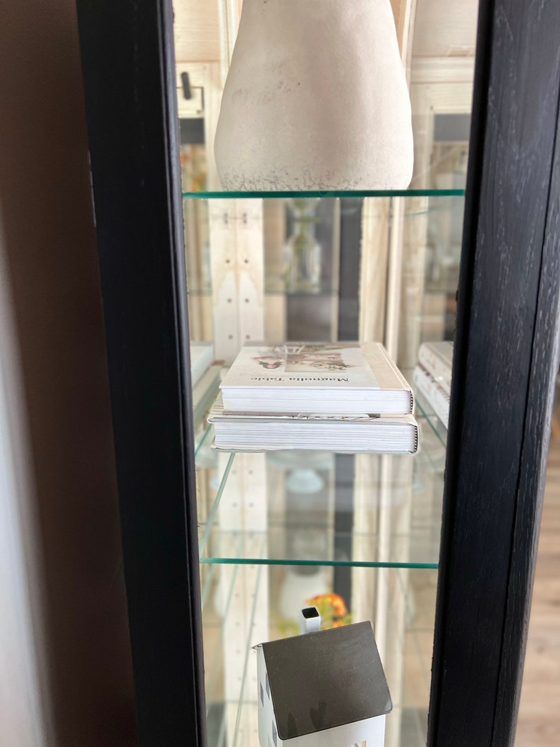 SOLD OUT Arched Black Curio China Display Cabinet Wood Glass - Etsy