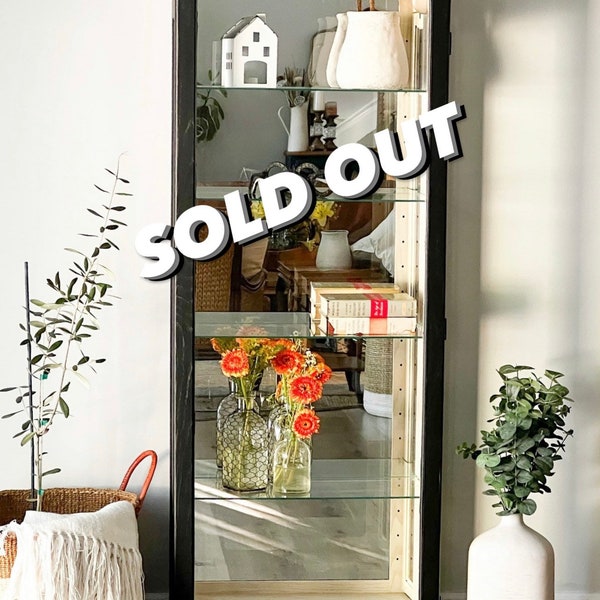 Arched Black Curio Cabinet - Etsy