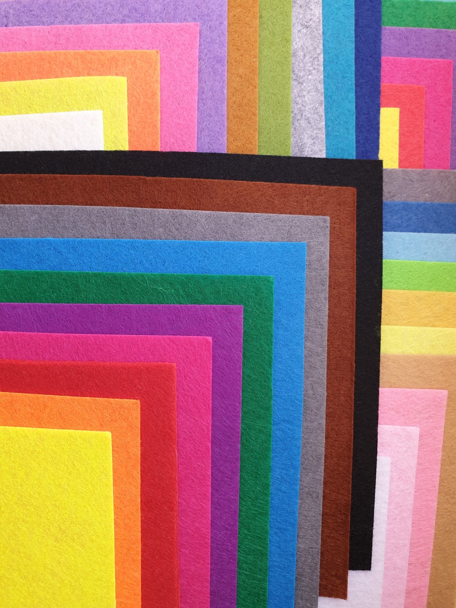 15cm X 15cm 1mm Stiff Hard Felt Non Woven Cloth Fabric Sheets 38 ...