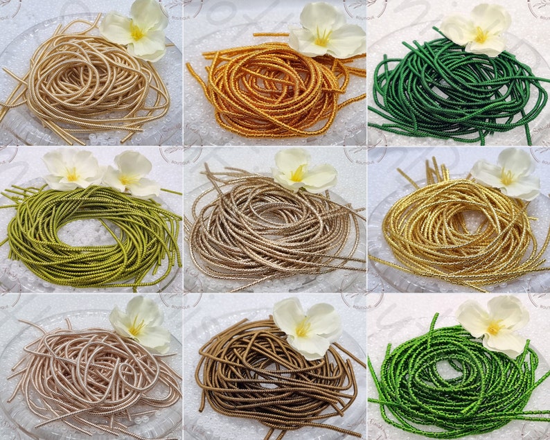 Twisted Spiral French Bullion Wire Dabka Gijai 1mm/1.5mm/2mm, 11 Colors ...