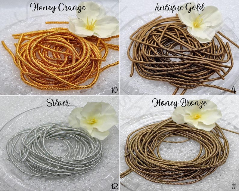 Twisted Spiral French Bullion Wire Dabka Gijai 1mm/1.5mm/2mm, 11 Colors ...