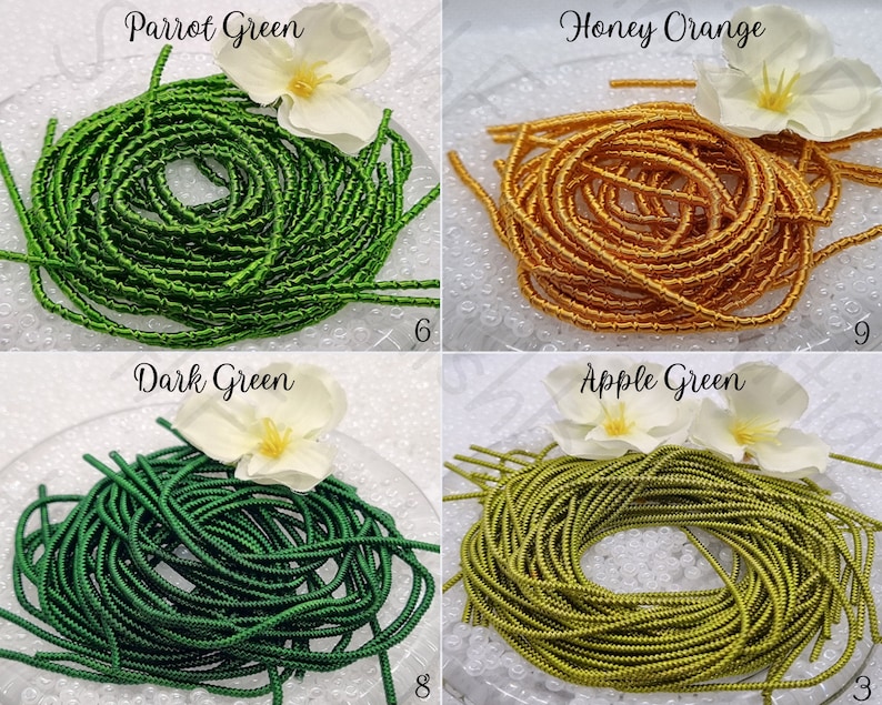 Twisted Spiral French Bullion Wire Dabka Gijai 1mm/1.5mm/2mm, 11 Colors ...