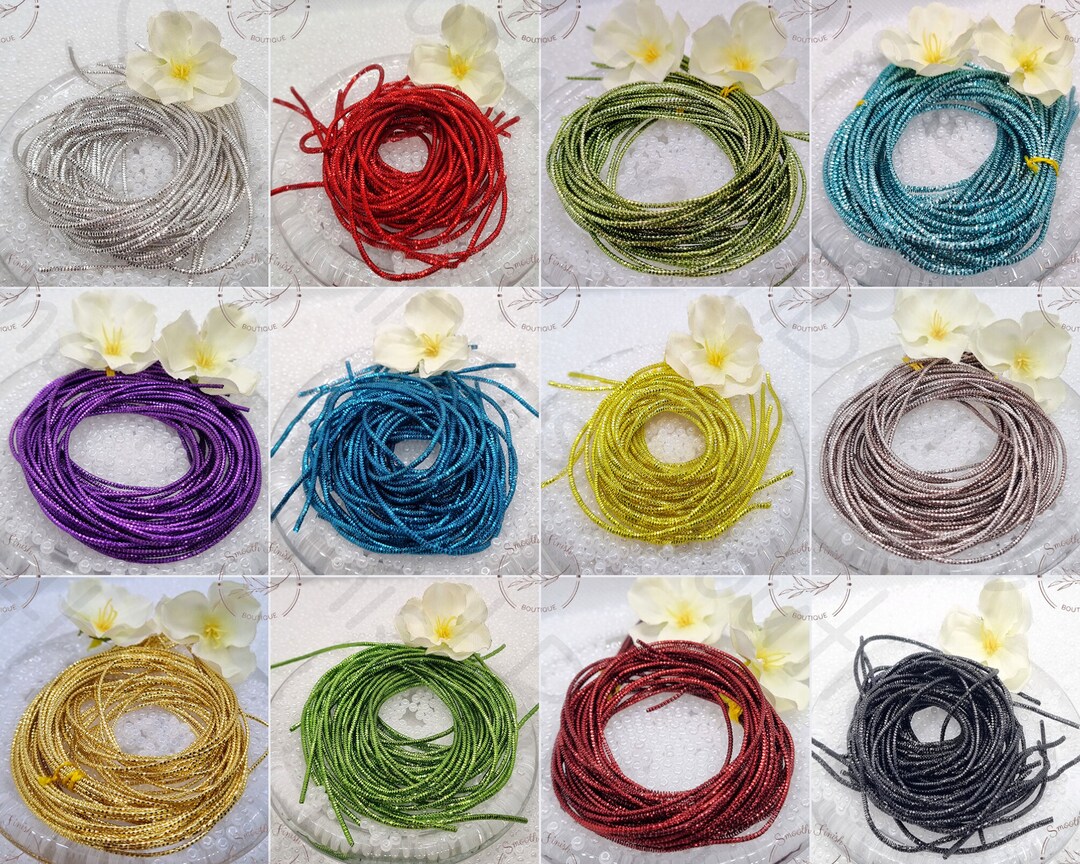 Frizzled Spiral French Bullion Wire Dabka Gijai 0.7mm, 1mm, 22 Colors ...