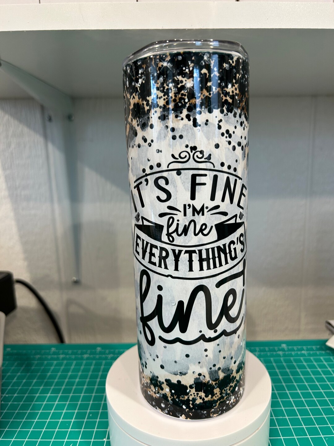 20oz Skinny Stainless Steel Tumbler-sublimation Its Fine Im Fine ...