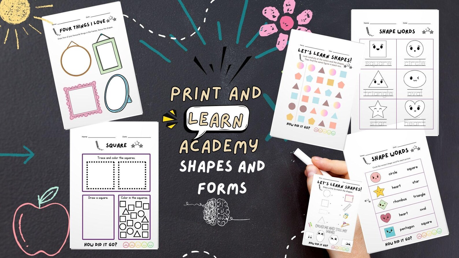 Shapes & Forms Bundle for Preschool Kids Preschool Shapes Worksheets ...