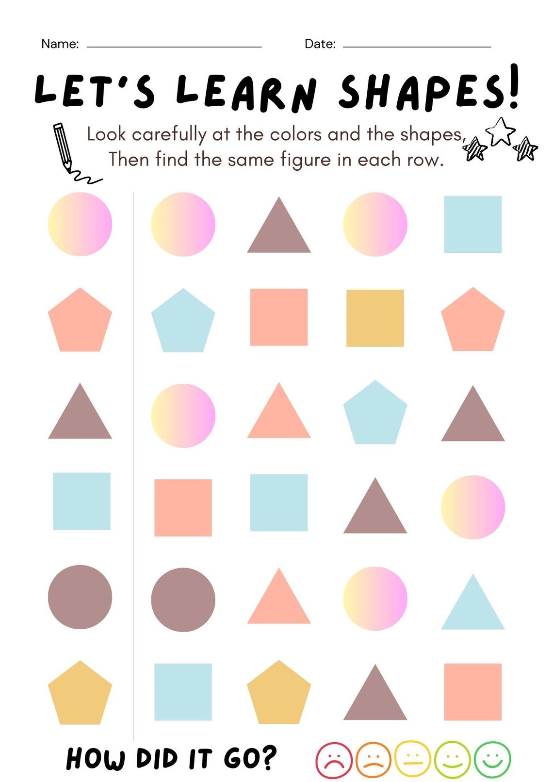 Shapes & Forms Bundle for Preschool Kids Preschool Shapes Worksheets ...