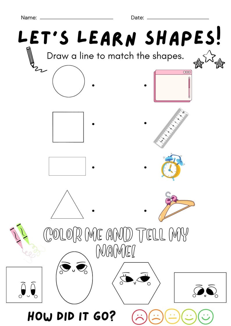 Shapes & Forms Bundle for Preschool Kids Preschool Shapes Worksheets ...
