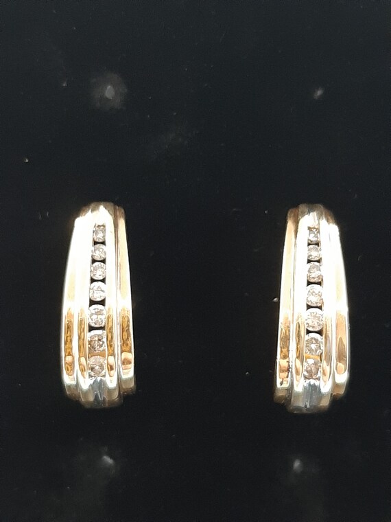 Diamond j hoop earrings - Gem