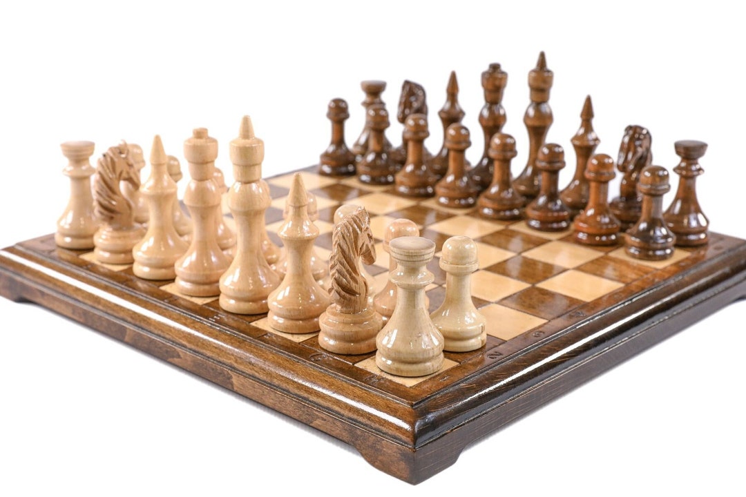 Square Chess Set Classic Made From Beech Wood / 30x30cm - Etsy