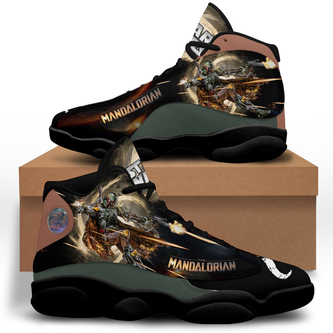 Mandalorian Star Wars Personalized Air Jordan 13 Sneakers | Etsy