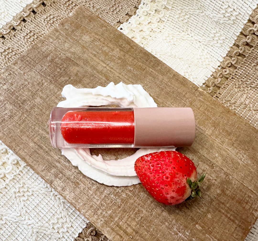 Strawberries & Cream Lip Gloss - Etsy