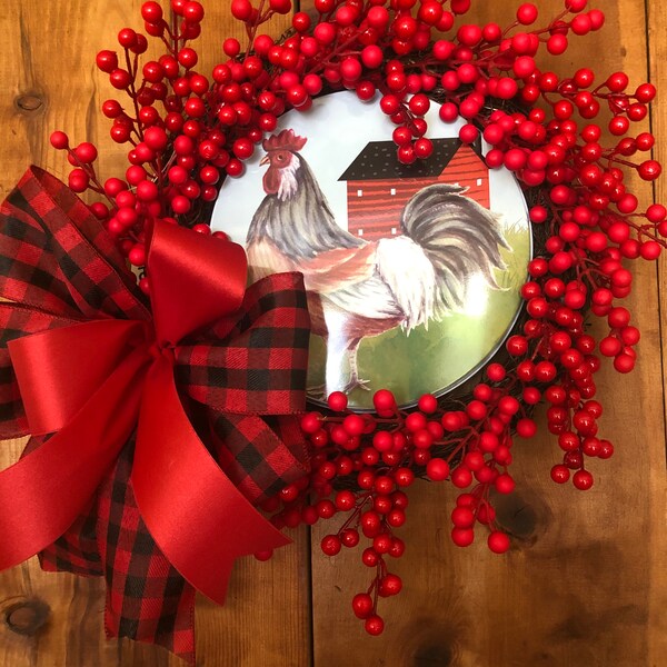 Rooster Wreath - Etsy