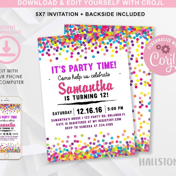 Colorful Invitations - Etsy