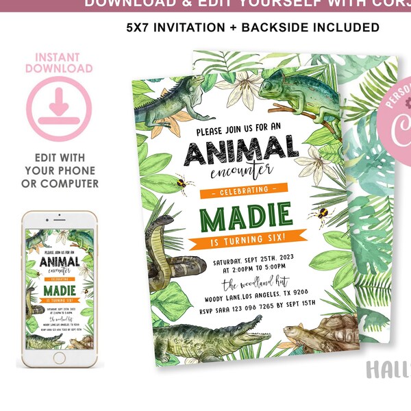 Animal Encounter Birthday Invitation - Etsy