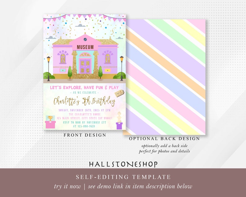 Museum Birthday Invitation, Museum Birthday Invitation, Party ...