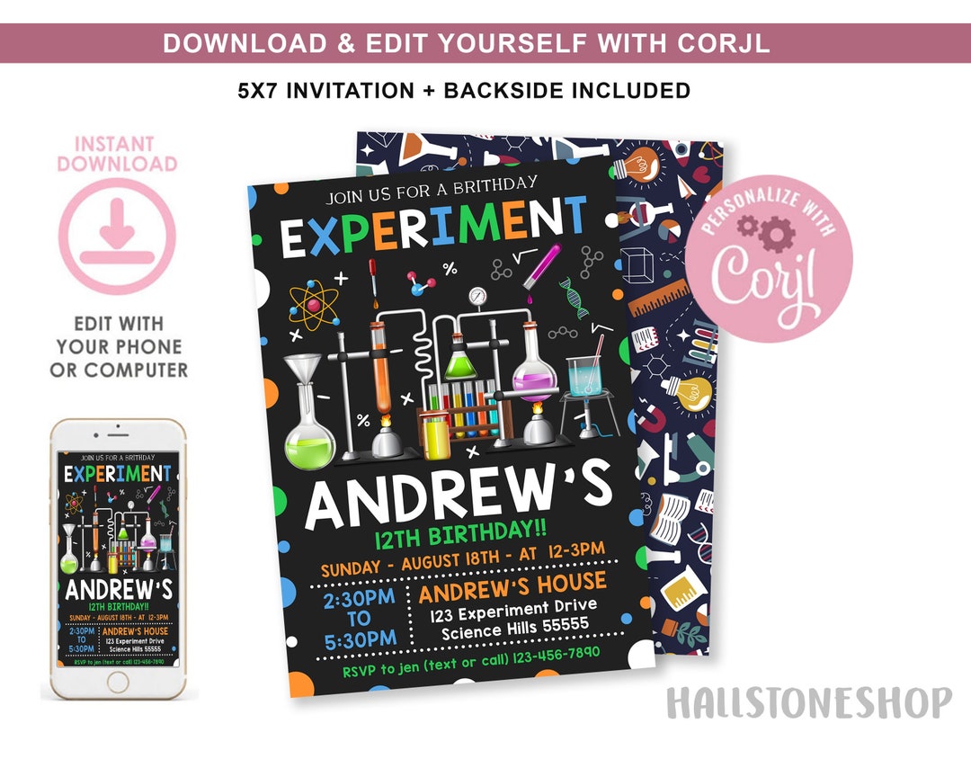 Science Party Invitation Mad Scientist Party Invitation - Etsy