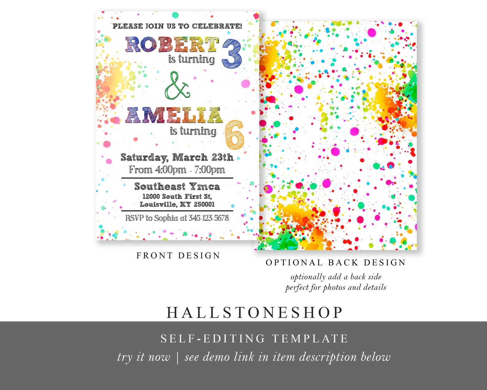 Sibling Birthday Invitations, Double Birthday Invitations, Sibling ...