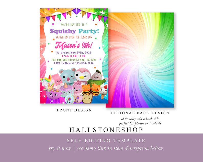 Squishy Party Invitation Squishies Party Invitation Squishy - Etsy