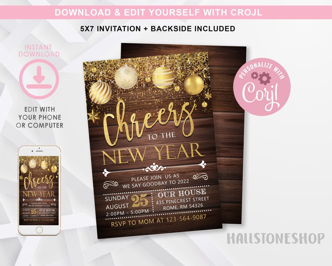 New Year's Eve Party Invitation New Years Party Invite - Etsy