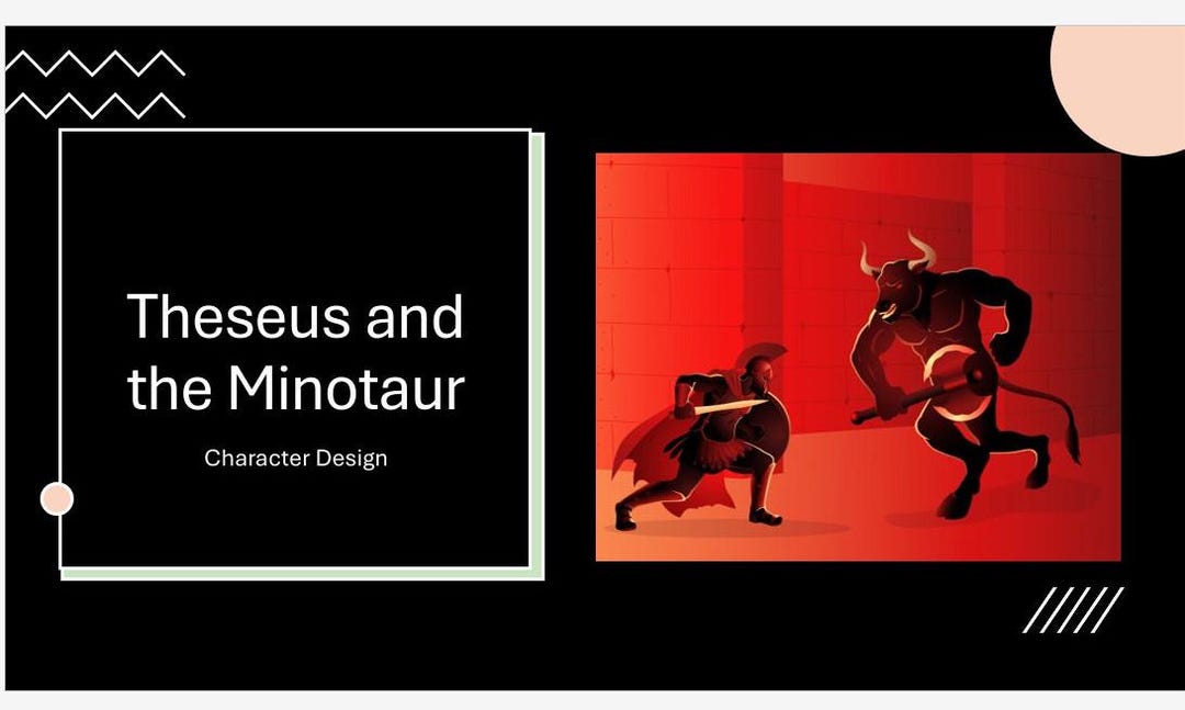 Theseus and the Minotaur Character Design/story Writing Powerpoint's - Etsy