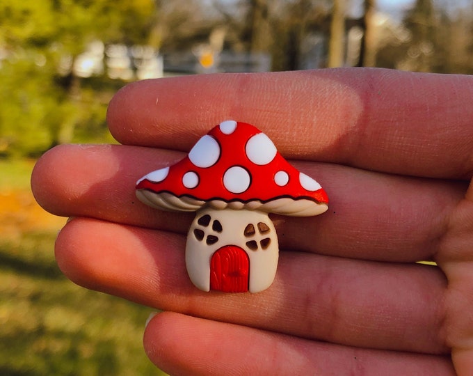 Mushroom House Pin | Novelty Pins | Unique Pins | Fun Pins - Etsy