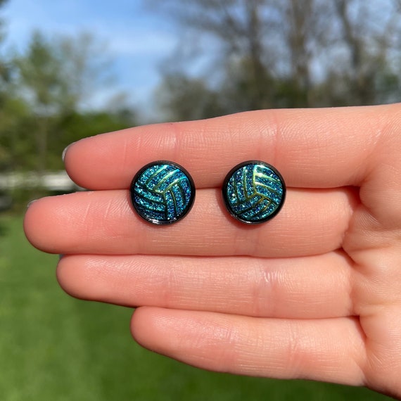 Volleyball Stud Earrings Novelty Earrings Unique Earrings Fun Earrings Sports Earrings Volleyball Earrings Etsy