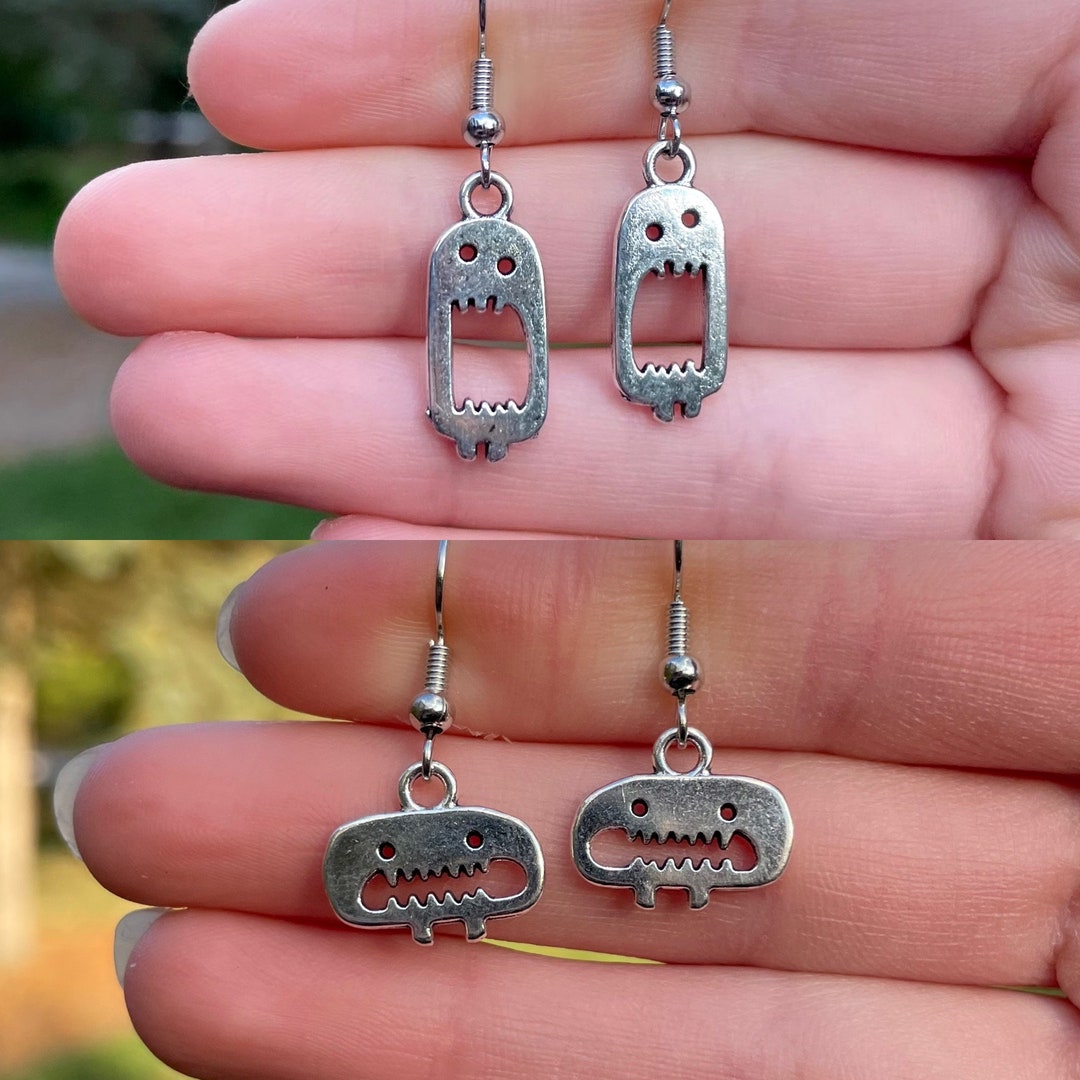 Funny Little Monster Dangle Earrings Halloween Earrings Unique Earrings ...