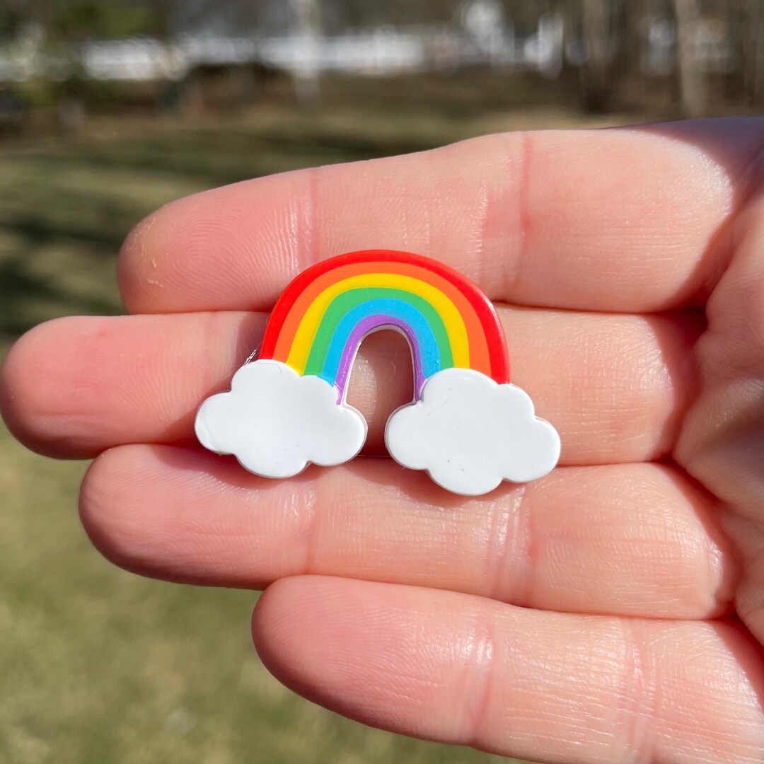 Rainbow With Clouds Pin | Novelty Pins | Unique Pins | Rainbow Pins ...