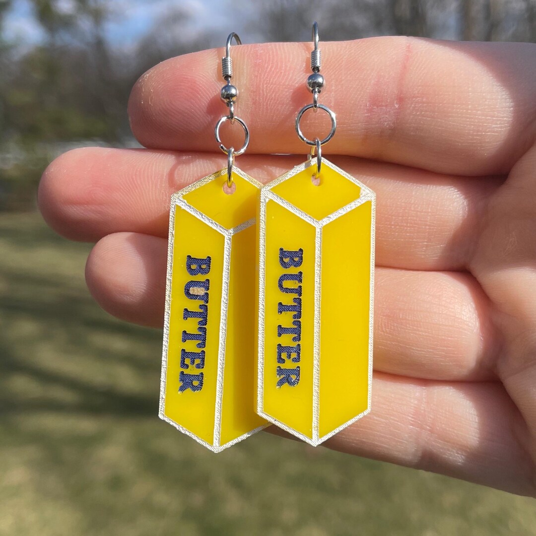 Stick of Butter Dangle Earrings | Novelty Earrings | Unique Earrings ...