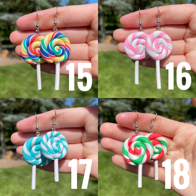 Lollipop Earrings Novelty Earrings Unique Earrings Fun - Etsy