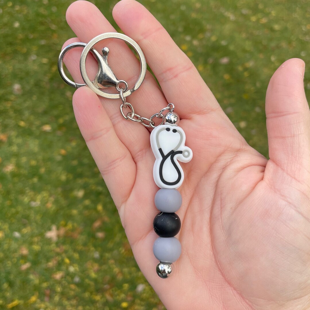 Stethoscope Keychain With Silicone Beads Unique Keychain - Etsy