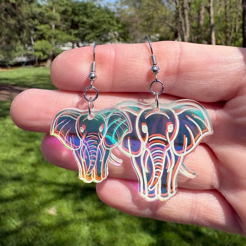 Elephant Dangling Earring - Etsy
