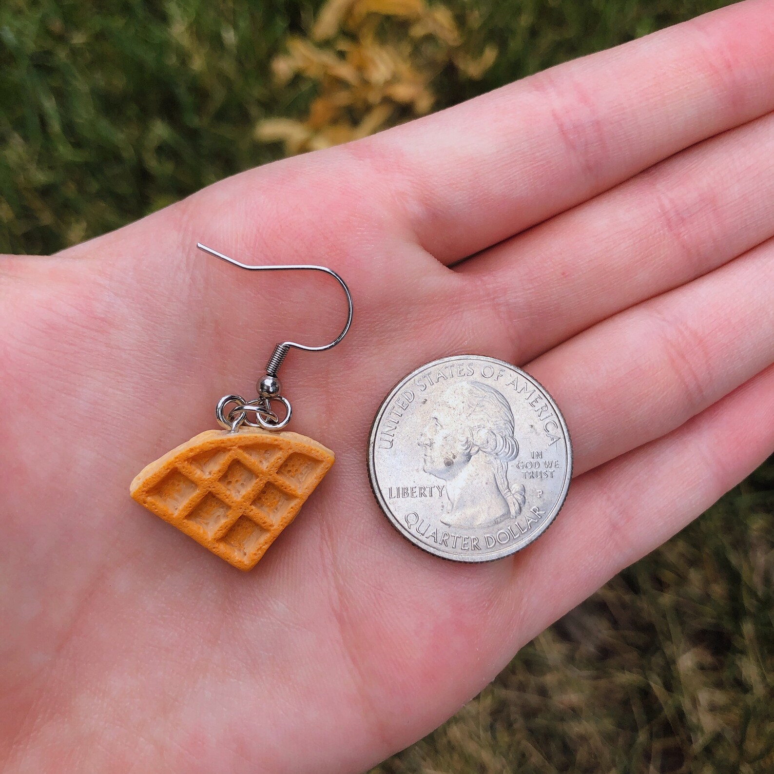 Waffle Dangle Earrings Novelty Earrings Unique Earrings | Etsy