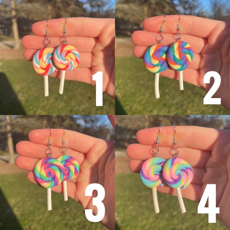Lollipop Earrings Novelty Earrings Unique Earrings Fun - Etsy