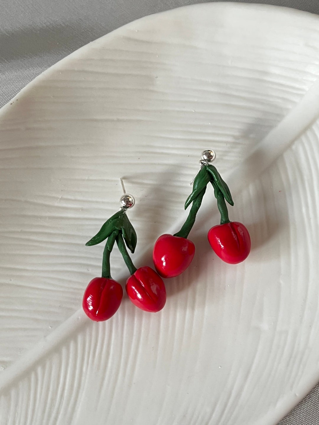 Kirsche Ohrringe Polymer Clay Ohrringe Statement Ohrringe - Etsy.de