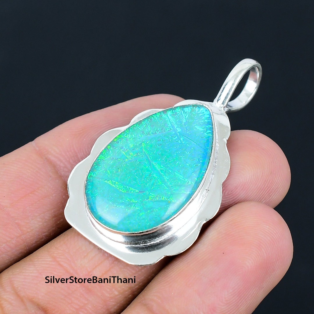 Handmade Australian Triplet Opal Pendant: 925 Sterling Silver Jewelry ...