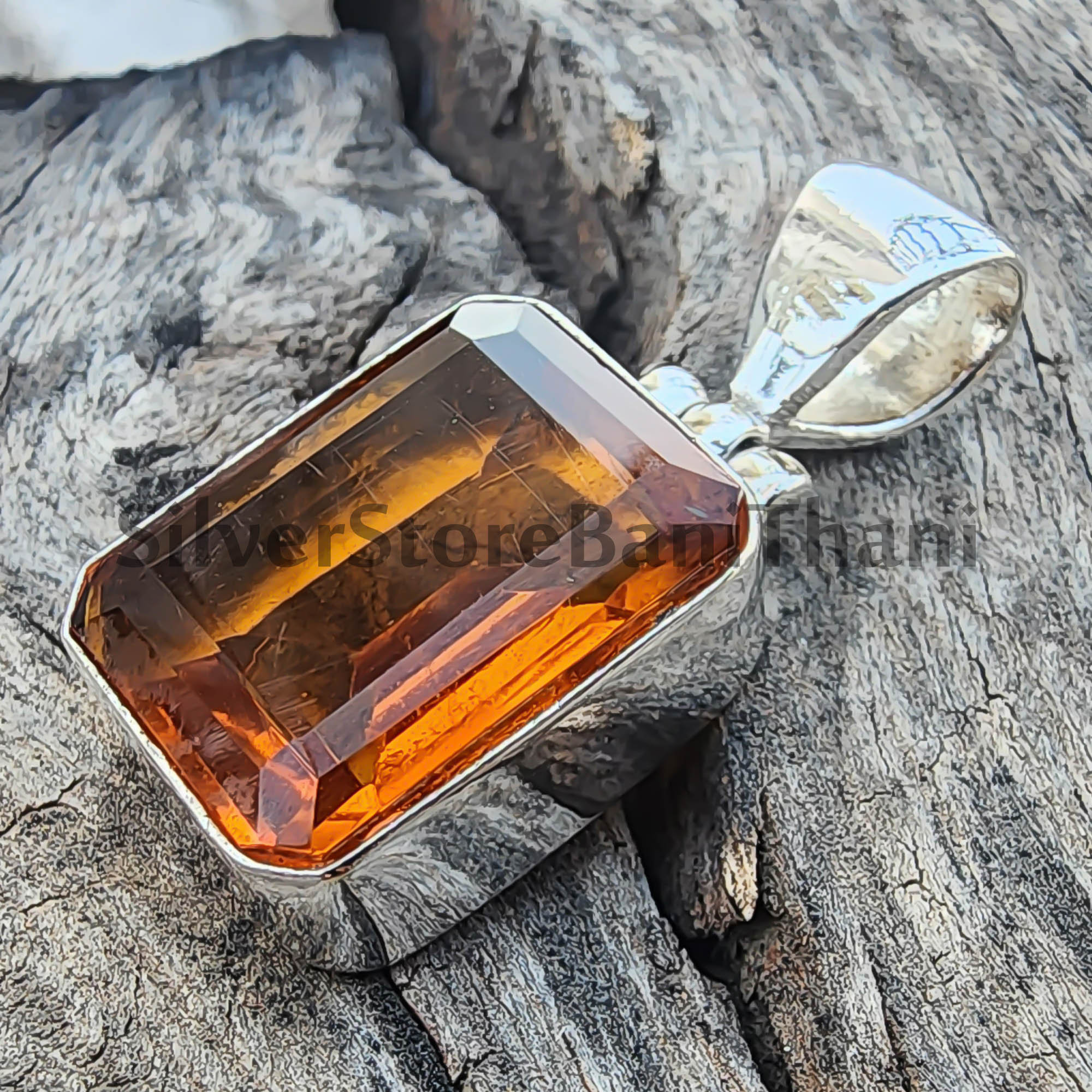 Handmade Citrine 925 Sterling Silver Pendant - Gemstone Jewelry - Etsy