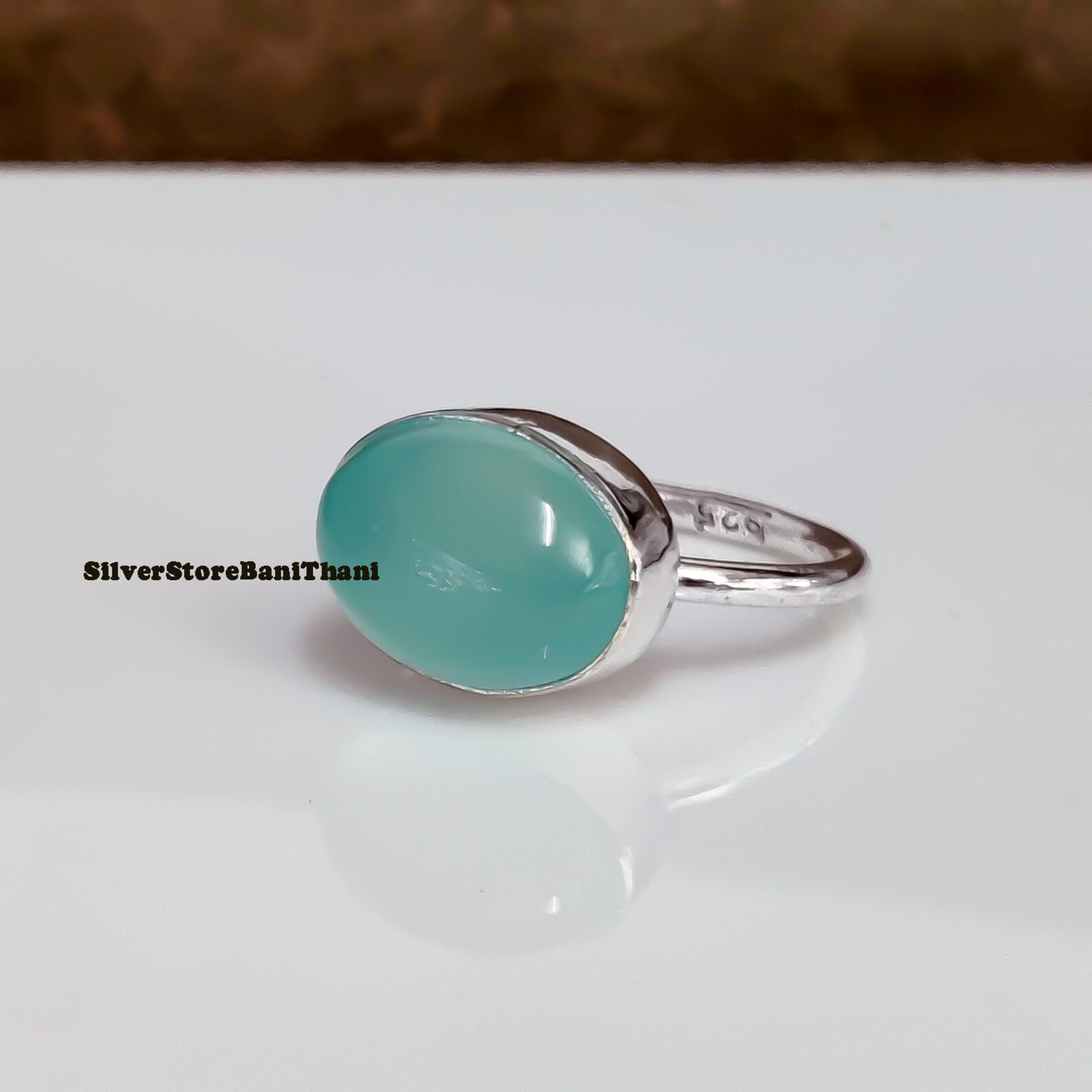 Aqua Chalcedony Ring 925 Sterling Silver Ring Statement - Etsy UK