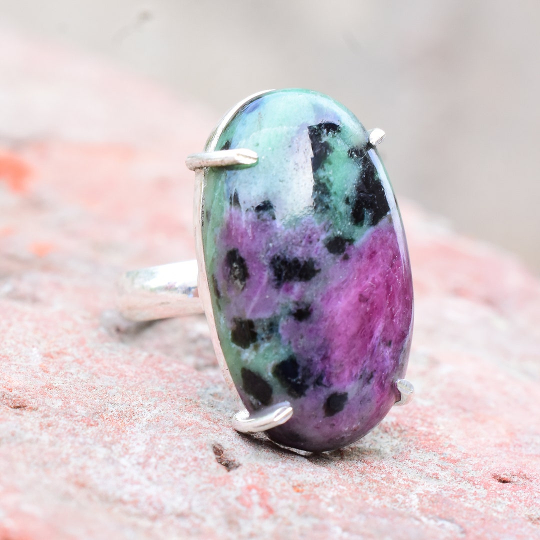 Beautiful Natural Ruby in Fuchsite Ring, 925 Sterling Silver Ring, Handmade Ring, Beautiful Ring ...